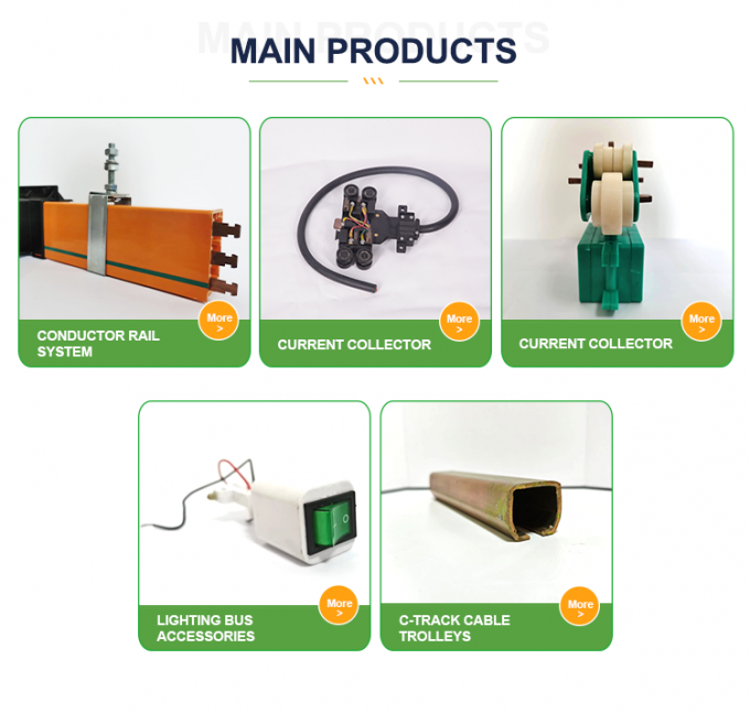 Enclosed Crane Conductor Rail System Current Collector Trolley Busbar Line