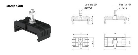 1-Pole Festoon Cable Hangers Clamp For Insulated Busbar